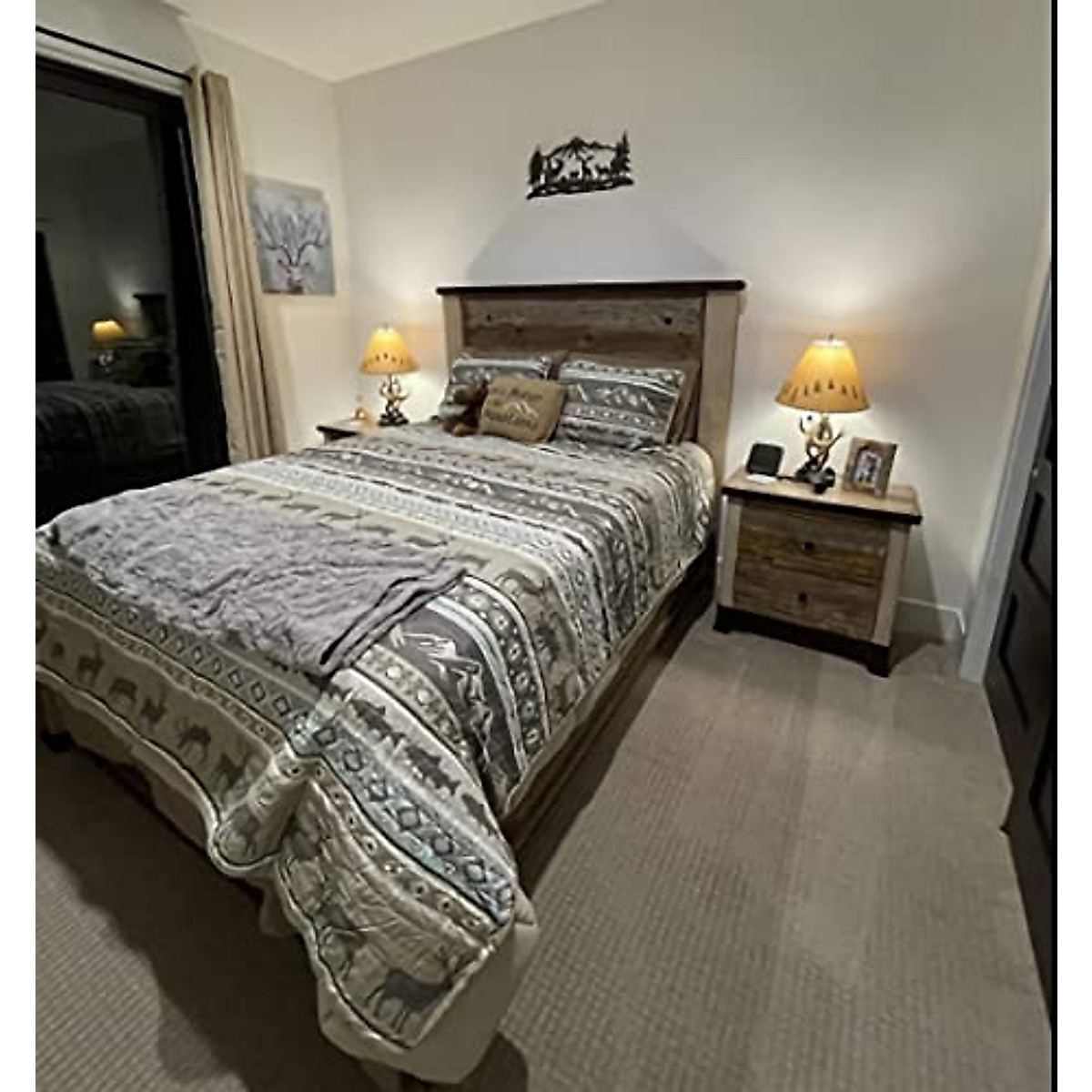 wasunyde Metal Deer Wall Decor Wall Art Forest Rustic Hanging for Cabin Decor Living Room, Bedroom, Bathroom Indoor Outdoor, Rustic Metal Wall Deer Hanging Kit