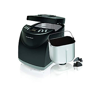 Hamilton Beach (29882C) HomeBaker 2 Lb. Bread Maker Machine with 12 Program Cycles, Non-Stick Dishwasher-Safe Pan and 2 Kneading Paddles, Black (Renewed)