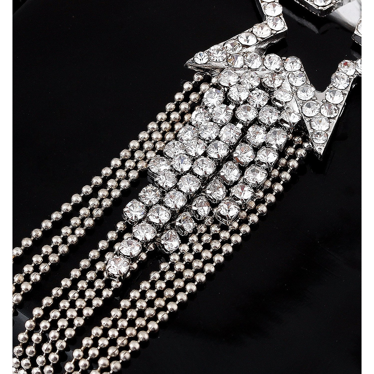 Women’s Tassel Earrings Star Ear Stud Pave Crystal Dangle Earrings Boho Waterfall Beaded Fringe Drop Earring