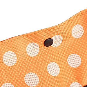 Oxford Cloth Material Foldable Dual Purpose Wheel Rolling Shopping Bag (Orange dots)