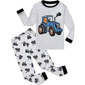 Little Hand Toddler Boys Pajamas Tractor Pjs Set Fall Winter Jammies Kids Pjs Boy Clothes Sets 5t