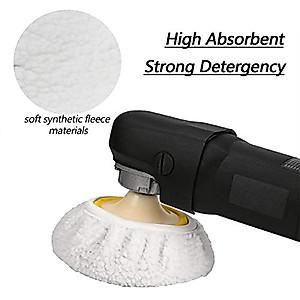 AIVS Car Polisher Pad Wool Bonnet Buffing Wheel Polishing Pad Waxer Pads for Car Buffer Bonnets Polisher, 5 Pieces(7"-8")