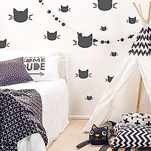 NAKLEO 5 pcs Reusable Plastic Stencils - Cat Kitten Animal - 13.4" to 3.5" - Pattern Children Kids Painting Template Room Decor - Craft DIY Wall Furniture