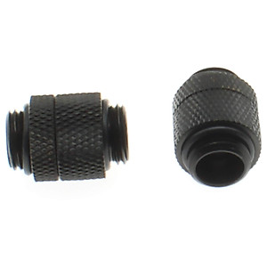G1/4" Male to Male Extender Fitting,LBTODH 4pcs Black Brass Elbow Connector for Computer Water Cooling System(23.5mm)
