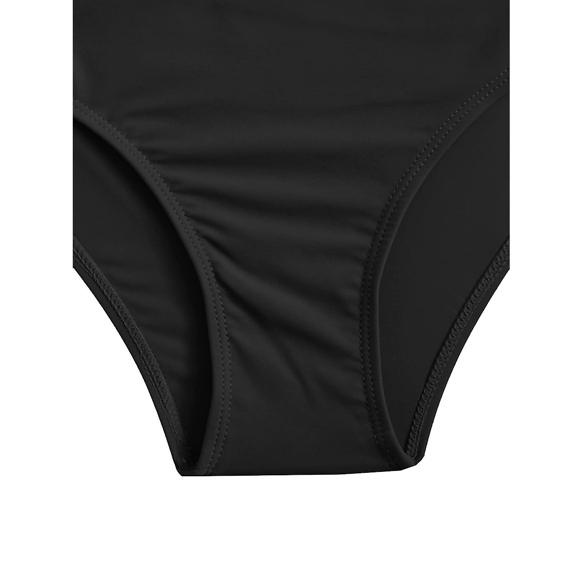 SweatyRocks Women's Bathing Suits Striped Criss Cross Bikini Set High Waisted Swimsuits Solid Black X-Small