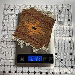 Woven Wool Coaster Teotitlan Oaxca Mexico Set 4 Assorted Colors and Patterns