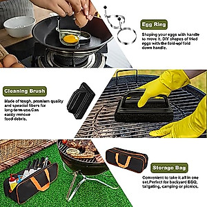 Griddle Accessories Kit, 16pcs Flat Top Grill Griddle Tools Set for Blackstone and Camp Chef, Professional Grill Spatula Set with Basting Cover, Spatula, Scraper, Tongs for Outdoor BBQ and Camping