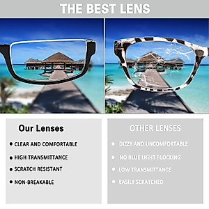 Henotin 4 Pair Reading Glasses for Women Men Readers Half Moon Frame Blue Light Blocking Spring Hinge Eyeglasses (A-mix, 1.25, diopters)