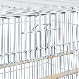 Topeakmart Flight Breeding Bird Cage for Parrots Lovebirds Parakeets with Detachable Rolling Stand, White