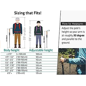 TREKOLOGY Trek-Z Collapsible Hiking & Trekking Poles - Balance Support for Seniors, Women, and Men, 2pc Per Set