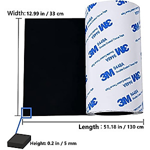 Aquarium Leveling Mat- Compressible Neoprene Foam, Water resistant, Heavy weight support, and Easy to Cut for Fish Tank Stability, 12.99 in x 51 in, Black (12.99 x 51 in)