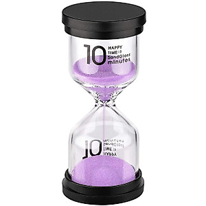 SuLiao Hourglass Sand Timer 10 Minute: Plastic Sand Clock, Purple Sand Watch 10 Min, Large Reloj De Arena 10 Minutos, Colorful Hour Glass Sandglass for Kids, Games, Classroom, Kitchen, Decorative