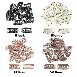 50pcs Hair Extensions Clips U-Shape Stainless Steel Snap Clips for Wigs and Hair Extensions and Hairpieces 30 Assorted Sewing Needles and 2 Rolls Thread (Blonde)