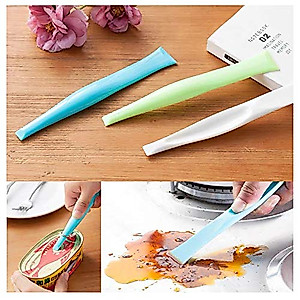 Cleaning Scraper Tool Kitchen Plastic Scraper Multipurpose Stiff Grill Scraper Scratch Free Cleaning Tool Can Opener Sticker Scraper Label Remover Gum Scraper Bottle Opener – 3 PCS