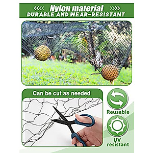 25 x 50 Ft Bird Netting with 2.4 in Square Mesh, Reusable Garden Netting for Chicken Coop, Nylon Poultry Net Deer Fence Netting for Protecting Vegetables Fruit Tree from Birds Squirrel