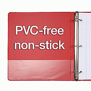 Cardinal 3 Ring Binders, 1.5 Inch, Round Rings, Holds 350 Sheets, ClearVue Presentation View, Non-Stick, Assorted Bright Colors, 6 Pack (79557)