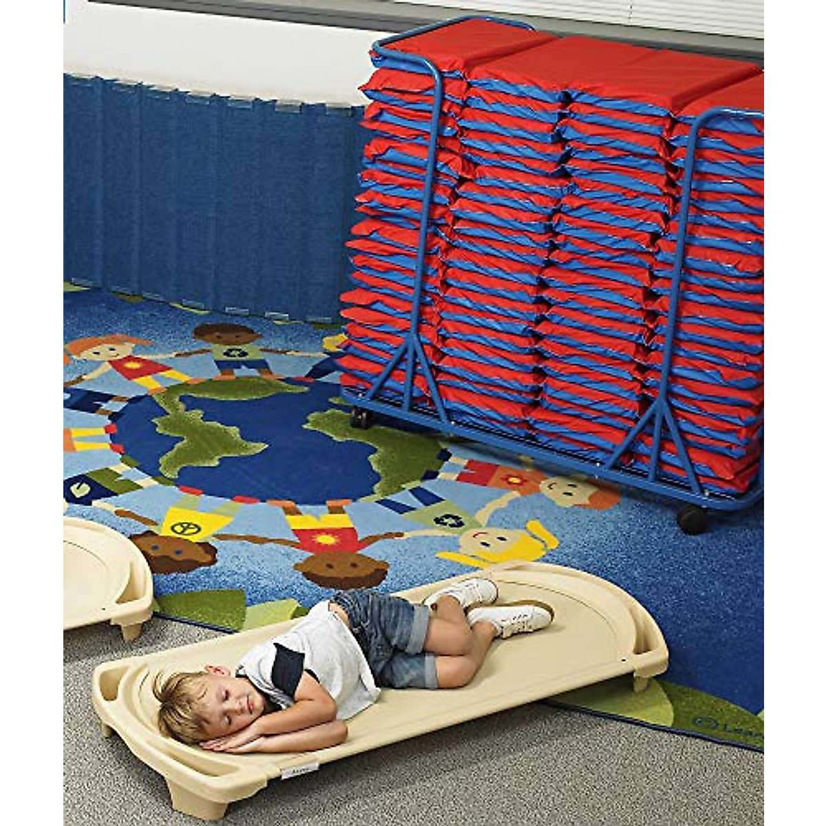 Children’s Factory, Angeles Universal Cart, AFB7930, Mobile Nap Mats & Soft Play Equipment Storage, Daycare, Preschool, Nursery or Classroom Organizer