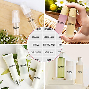 HVSWLY 300 PCS Waterproof Labels for Travel Size Bottles,Clear Bathroom labels and Beauty Organization Labels,Travel Bottle Labels for Shampoo Conditioner Lotion Cream