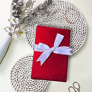 Blavermant Wrapping Paper Red Glitter Mini Roll - 17" x 50 ft - Solid Color Paper Perfect for Wedding, Birthday, Christmas, Baby Shower