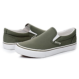 Cull4U Women's Classic Slip On Trainer Shoes (8 M US,Olive)