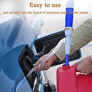 Hhobake Liquid Transfer Pump, Battery Operated Siphon Oil Water Fuel Pump with Bendable Suction Tube, Multi-Function Portable Pump for Liquids at 2.3 Gal/Minute