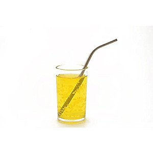 Titanium Super Strong Lightweight Drinking Metal Straws Pack of 4 + 4 Cleaning brush