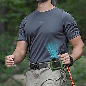 CHARMPㅤ Portable Waist Fan - Personal Fan with 6000mAh Battery, Strong Airflow, 3 Speeds, Mini Design, and Up to 16 Hours Working Time - Hands-Free Cooling Belt Fan