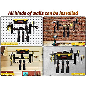 BTideas Power Tool Organizer, Drill Holder Wall Mount, Heavy Duty Garage Tool Organizer and Storage, Suitable Power Tool Organizer Wall Mount for Tool Room, Workshop, Garage (Black)