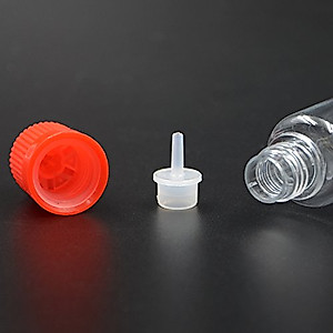 Dropper Bottles Multicolor Industrial & Scientific Clear Liquid Needle Empty Tip Cap Plastic Ejuice Childproof Filling PET (5ml+Black cap+Tip Cap Pack of 50pcs)