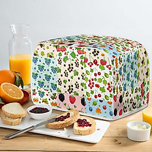FOR U DESIGNS Toaster Dust Cover 2 Slice Bread Maker Cover Fruit Pattern Toasters Covers Washable Stain Resistant Kitchen Small Appliance Cover