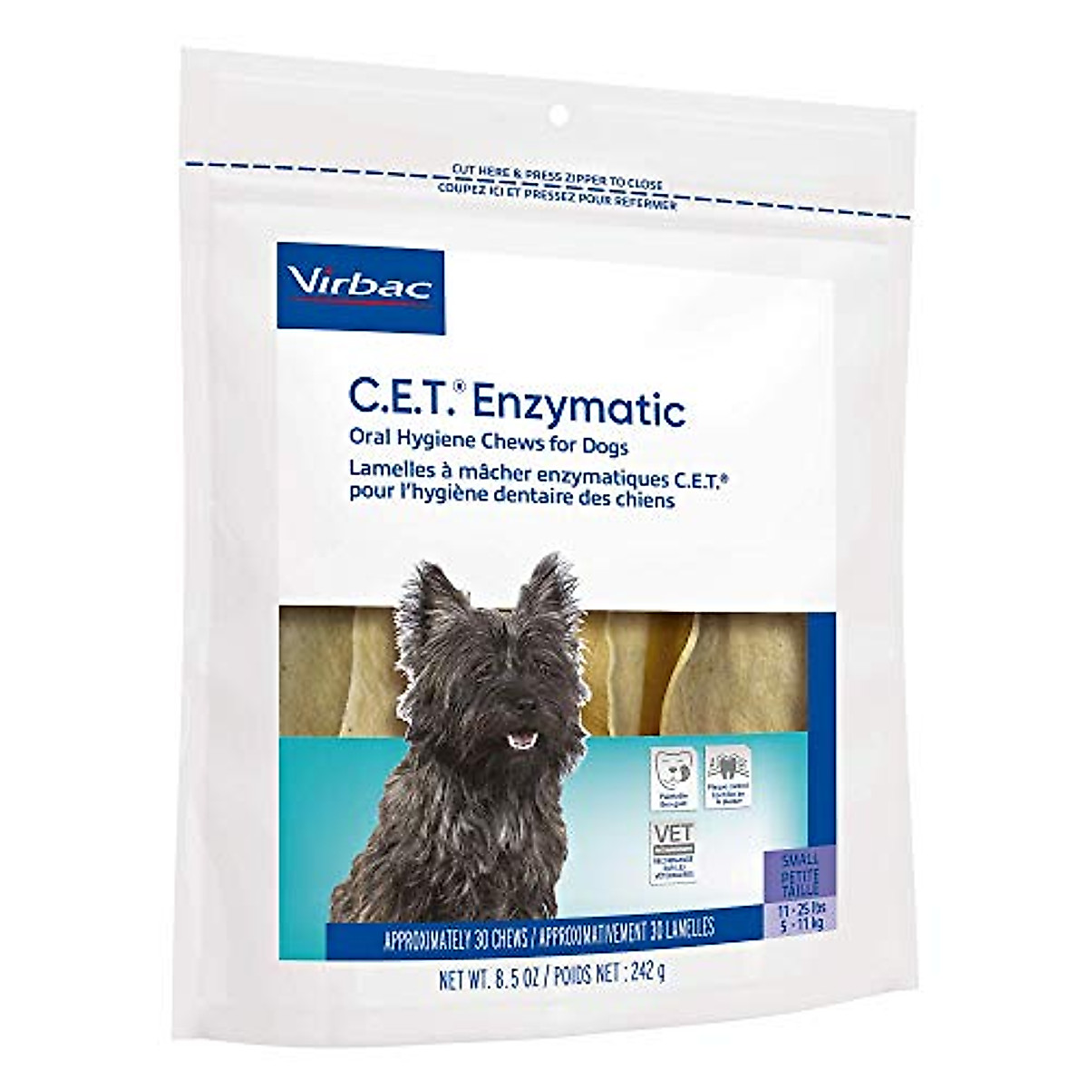 Virbac CET Enzymatic Oral Hygiene Chews for Dogs, Beef, 8.5 ounces