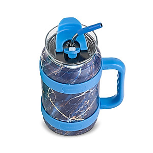 Hydragear Sawyer Stainless Steel Tumbler with 2-in-1 Lid and Reusable Metal Straw - 50 Oz - Royal Ribbon