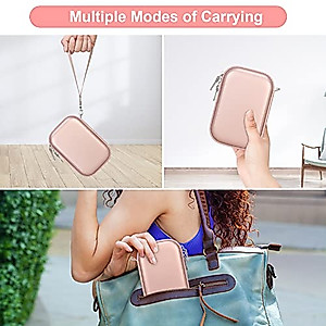 Canboc Hard Carrying Case for KODAK Printomatic Digital Instant Print Camera, Mesh Bag fit Zink Paper, Cable, Rose Gold