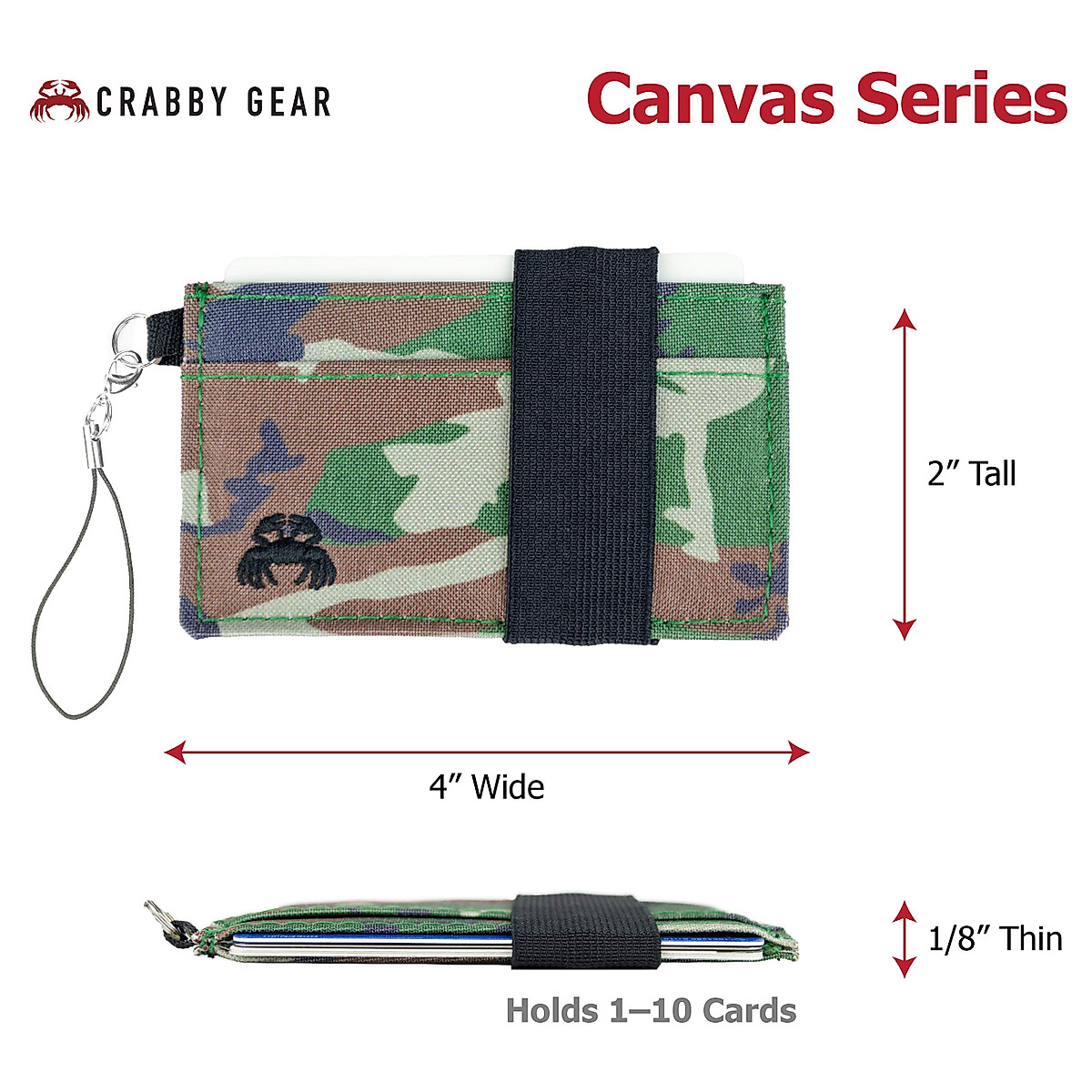 Crabby Wallet - Thin Minimalist Front Pocket Wallet - C3 Canvas Wallet