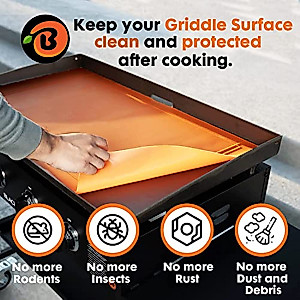 bigstone 36" Griddle Mat Silicone for Blackstone, Heavy Duty Food Grade Silicone Grill Cover for Blackstone, Resizable and Customizable, Compatible with Blackstone 36", 28",22" Models