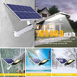 XLB-TYNFD Solar Street Lights 5000W LED Solar Powered Street Light Commercial Outdoor Street Light Dusk to Dawn Solar Light with Remote Control IP67 Waterproof Super Bright Solar Flood Light