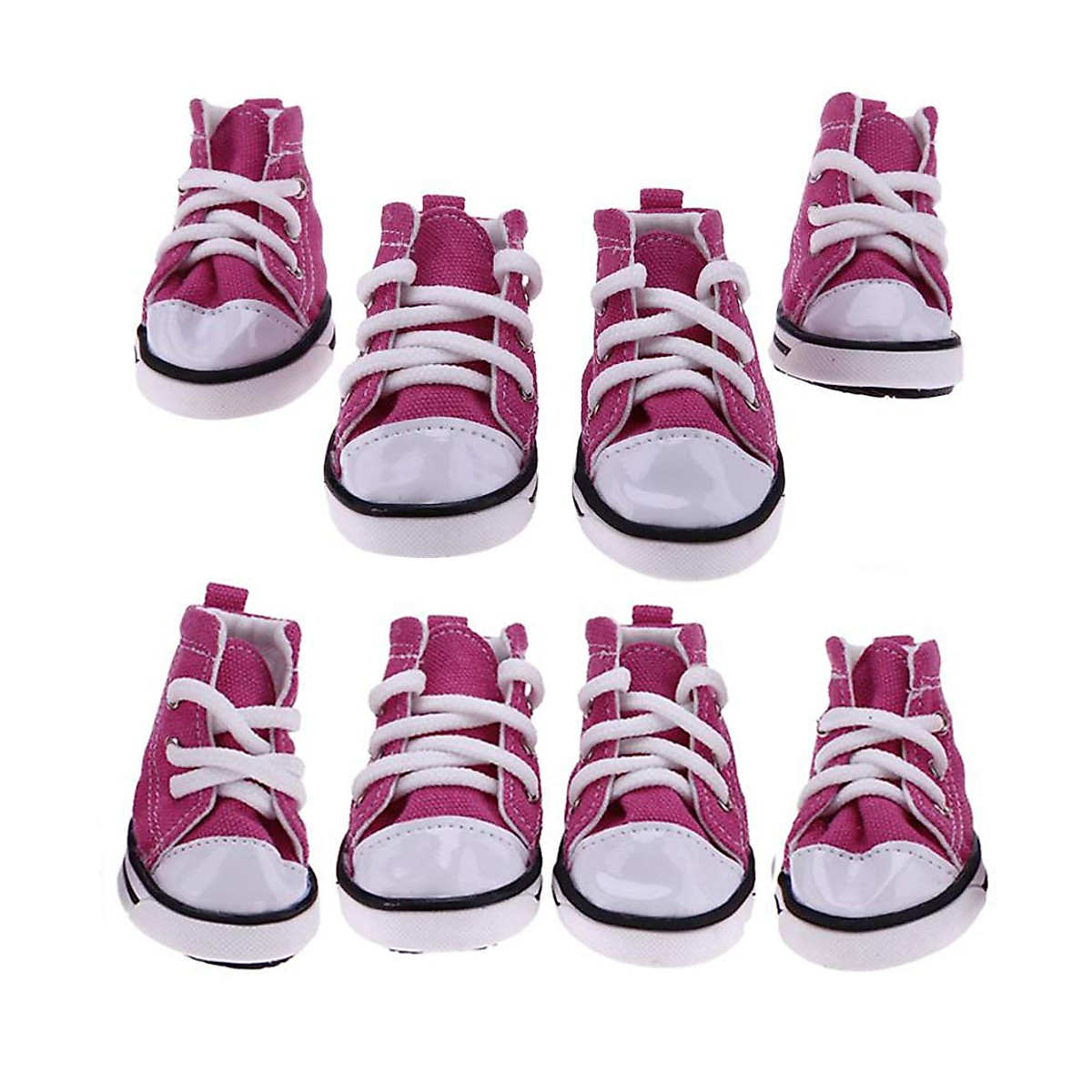 abcGoodefg Pet Dog Shoes Puppy Canvas Sport Sneaker Boots, Outdoor Nonslip Causal Shoes Rubber Sole Soft Cotton Inner Fabric Shoes for Pet Dog (#4(1.732.20), Pink)