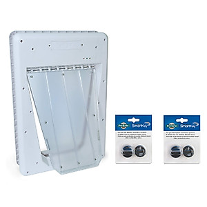 PetSafe Electronic SmartDoor, White, Large with Extra PetSafe Electronic SmartKey for PetSafe Electronic SmartDoor - Bundle