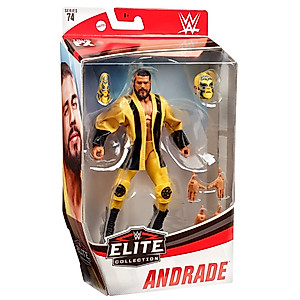 WWE Andrade Elite Series #74 Deluxe Action Figure with Realistic Facial Detailing, Iconic Ring Gear & Accessories