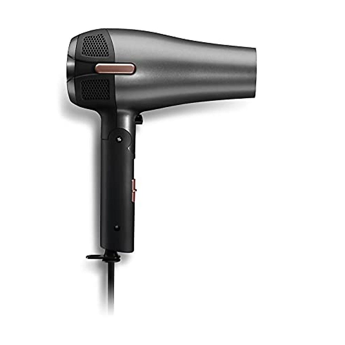 Andis 80280 Fold-n-go 1875 Watt Ceramic Ionic Dryer, Retractable Cord, Lightweight with Professional Blowout Results, Quick Drying Blow Dryer, Black/Silver