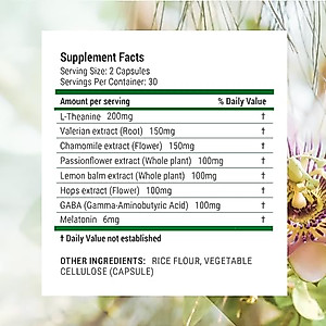 Luna Sleep Aid | Non-Habit Forming Natural Sleep Aid with Valerian Root, Melatonin, Chamomile, Lemon Balm, and More | Sleeping Pills for Adults with Naturally Sourced Ingredients - 60 Vegan Capsules