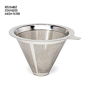 Primula PPOCD-6701 1-Cup Stainless Steel Pour Over Coffee Maker, 4.8 x 4.8 x 4.8 inches, Black