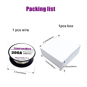 Titanium Wire 30feet 30 Gauge Hard 0.25mm for Jewelry Making DIY Arts Crafts Household Use Soldering Wire