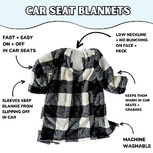 Buckle Me Baby Car Seat Blanket - Wearable Car Seat Blankets for Babies - Carseat Blanket Made from Cozy Warm Sherpa for Winter and Fall - Cover, Poncho, Jacket Alternative for Kids and Babies