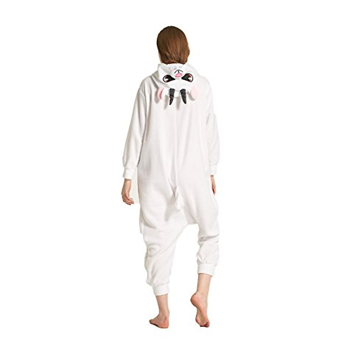 MizHome Halloween Costume Goat Hooded Pajamas Kigurumi Cosplay Goat L
