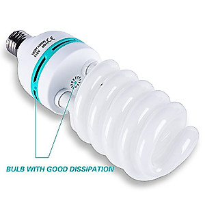 EMART Full Spectrum Light Bulb, 2 x 105W 5500K CFL Daylight for Photography Photo Video Studio Lighting