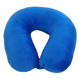 Wolf Essentials Adult Cozy Soft Microfiber Neck Pillow, Compact, Perfect for Plane or Car Travel, Cobalt