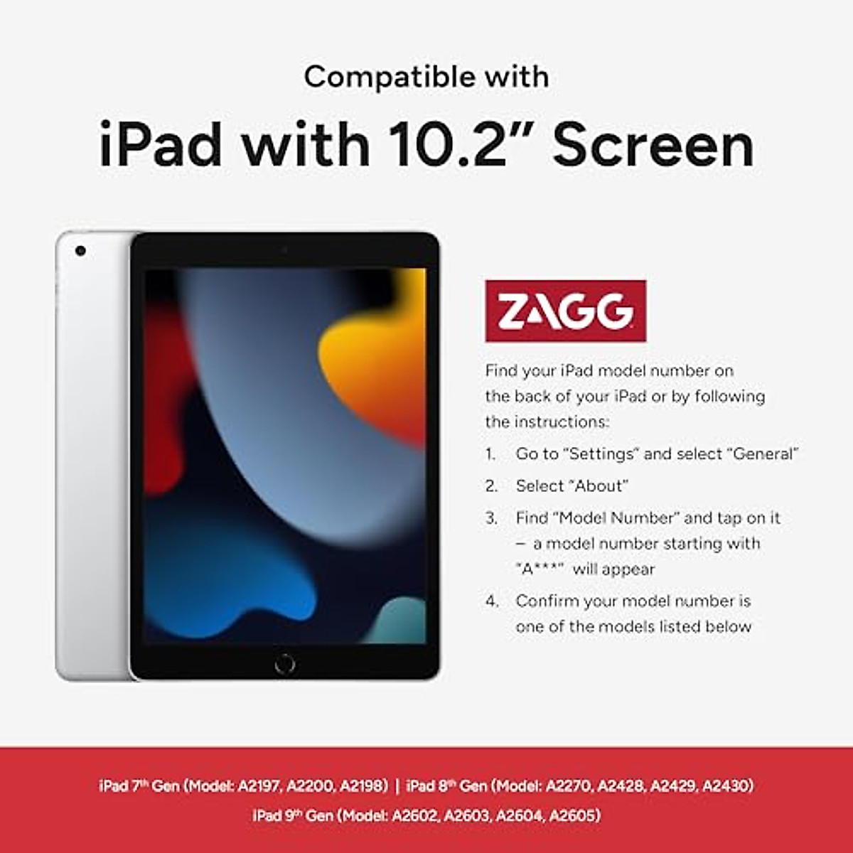 ZAGG - Pro Keys Wireless Keyboard with Trackpad and Detachable Case - Compatible with The Apple iPad 10.2"(Gen 7,8,9) - Charcoal