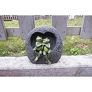 Frog Lover Statue Garden Sculpture Great Choice of Froggies Statue Outdoor Accessories Decor for Outside 7.28 Inch H