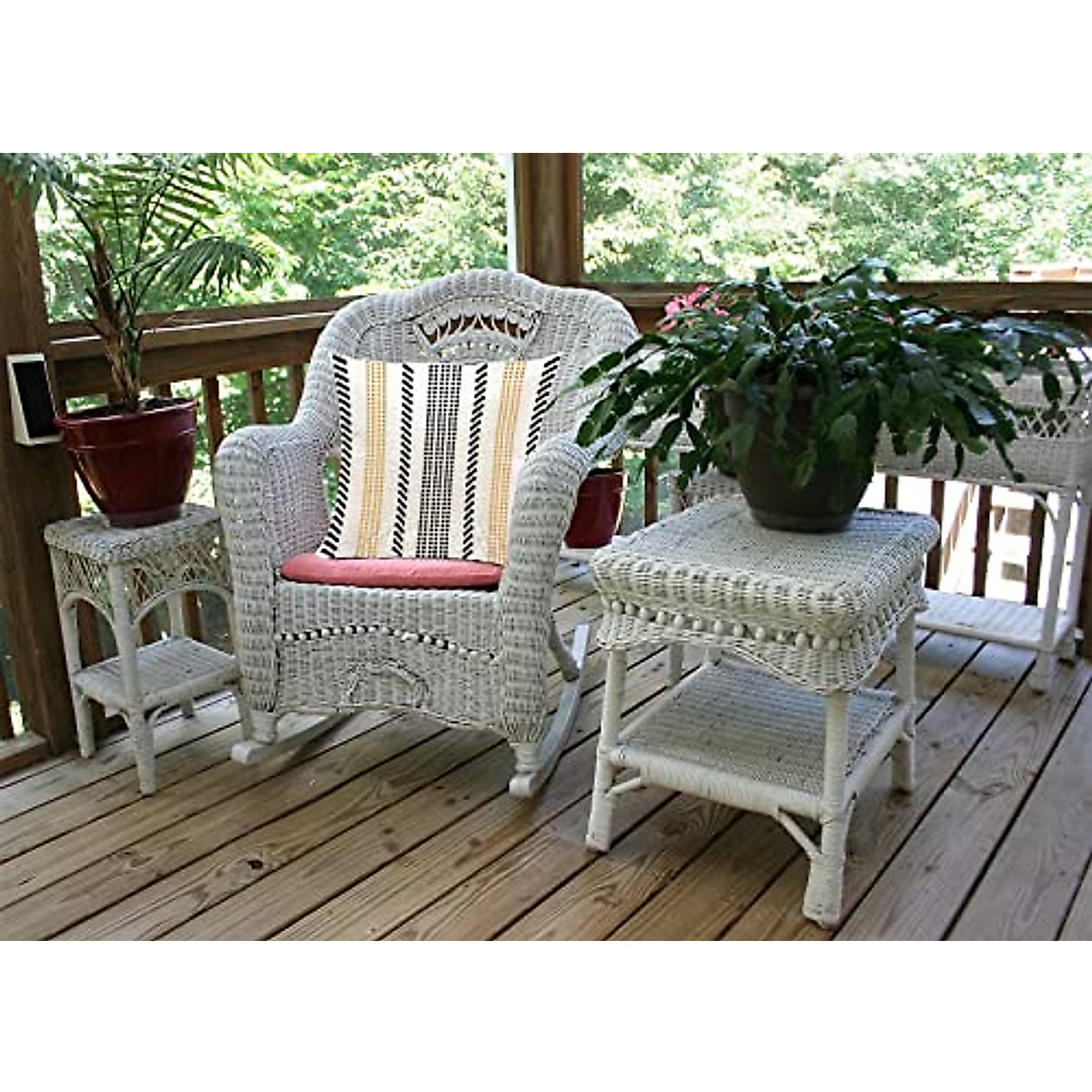 Neutral Beige Aesthetic Farmhouse Throw Pillow Covers Classic Striped Decorative Outdoor Waterproof Pillows Case,18x18 Inch Square Cushion Cover for Garden Patio Furniture Couch Tent Park Set of 2